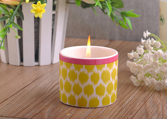 Round Ceramic Candle Holder , Home Decor Ceramic Candlestick Holders