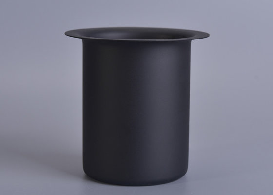 Black Machine Pressed Metal Candle Holders For Wedding , 400ml Capacity