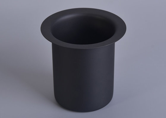 Black Machine Pressed Metal Candle Holders For Wedding , 400ml Capacity