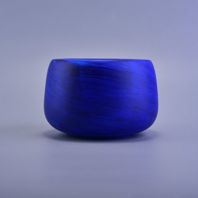 Cobalt blue thick wall Ceramic Candle Holder , scented ceramic tea light holders