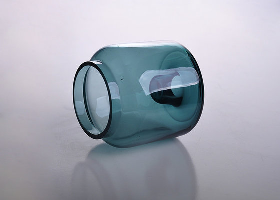 Popular Decorative Color Sprayed Glass Candle Container , Glass Tea Light Holders