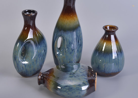 Beautiful Colored Reed Ceramic Diffuser Bottle With Handle , Environment Friendly