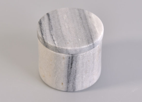 55Ml Popular Marble Candle Holder , Round Marble Candle Jar With Lid