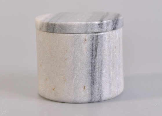 55Ml Popular Marble Candle Holder , Round Marble Candle Jar With Lid