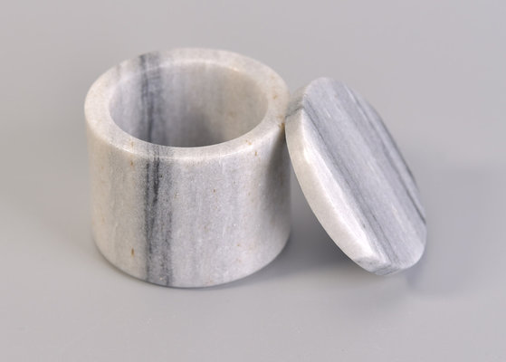 55Ml Popular Marble Candle Holder , Round Marble Candle Jar With Lid