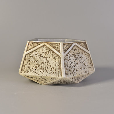 Pentagon Concrete Candle Jars , Container / Cement Candle Holder With Star Shape