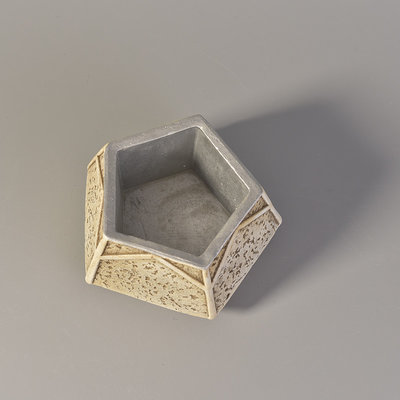 Pentagon Concrete Candle Jars , Container / Cement Candle Holder With Star Shape