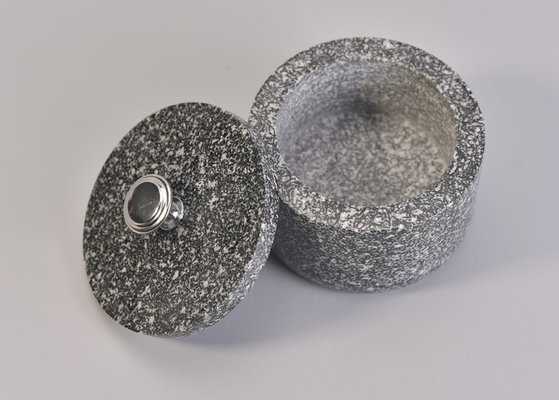 Decorative Marble Candle Holder , Christmas Gift Marble Candle Jar With Marble Lids