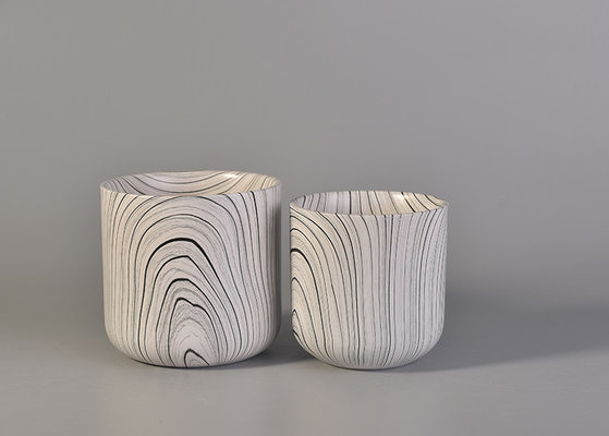 Hand Made House Candle Holder Ceramic Matching Lids , T Light Ceramic Candle Containers