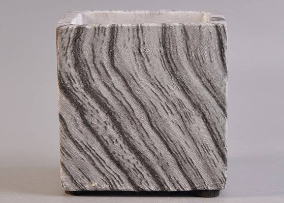 Concrete Cement Ceramic Candle Holder High - End Square Marble Effect