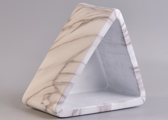 Triangle Concrete Marble Candle Jar , Modern Decorative Candle Holders