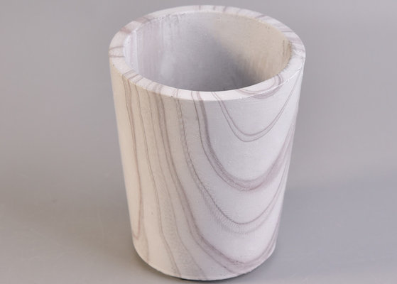White Concrete Cement Stone Candle Holders Home Decor Marble Effect