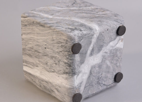 Pot Marble Effect Concrete Candle Jar , Modern Candle Holders Round Bottom