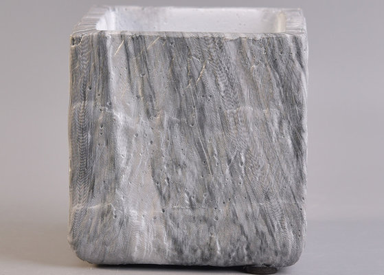 Pot Marble Effect Concrete Candle Jar , Modern Candle Holders Round Bottom