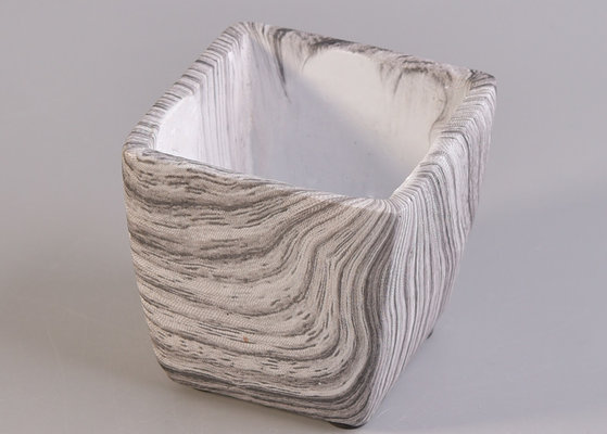 Triangle Concrete Marble Handmade Ceramic Candle Holder For Candle Making , Planting