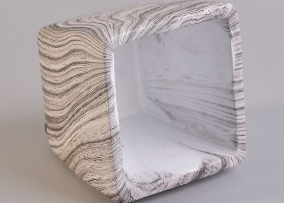 Triangle Concrete Marble Handmade Ceramic Candle Holder For Candle Making , Planting