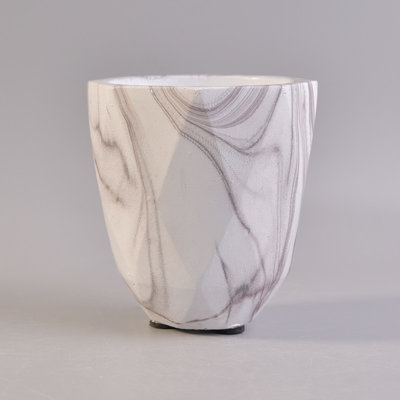 Decorative Votive Concrete Candle Holders With Hydrographics Transfer Printing