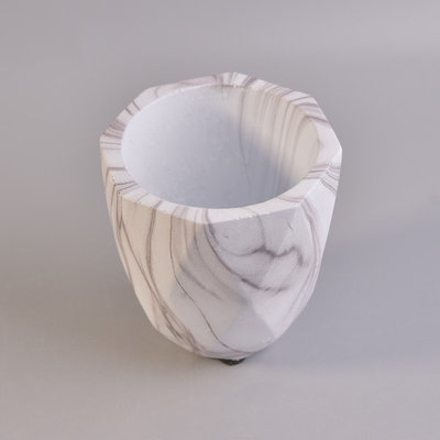Decorative Votive Concrete Candle Holders With Hydrographics Transfer Printing
