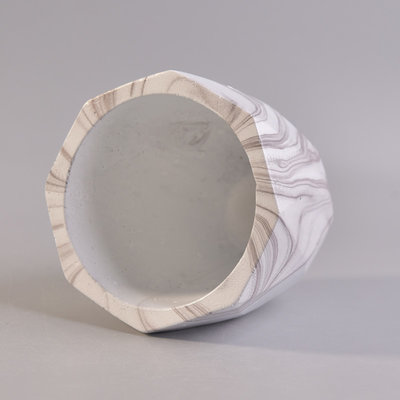 Decorative Votive Concrete Candle Holders With Hydrographics Transfer Printing