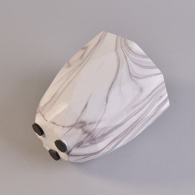 Decorative Votive Concrete Candle Holders With Hydrographics Transfer Printing