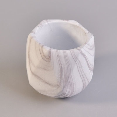 Beautiful concrete candle jars , white candle holders bulk home decoration