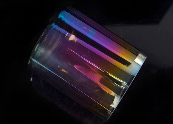 結婚式の装飾の多彩なガラス蝋燭ホールダー シリンダー円形の虹色のOmbre
