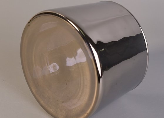 Small Top Big Bottom Glass Candle Holder Shiny Plating Glass Cylinder Candle Holders
