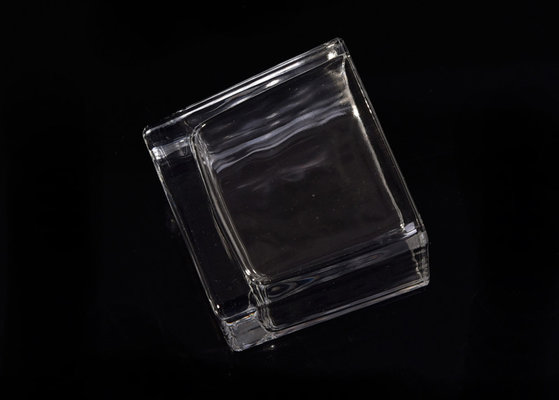 Mini Square Cube Shaped Glass Candle Holder Clear Replacement Glass Candle Vessel