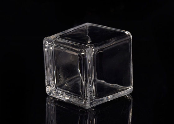 Mini Square Cube Shaped Glass Candle Holder Clear Replacement Glass Candle Vessel