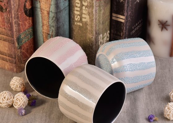 Black Inside Deep Process Ceramic Candle Holder Ceramic Soy Candle Jars