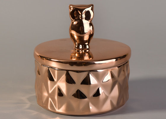 Unique Decorative Ceramic Candle Jars / Ceramic Candle Houses With Animal Shape Lids