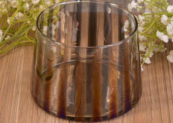 Trapezoid Wall Mounted Glass Candle Holder / Containers with Electroplated Decoration