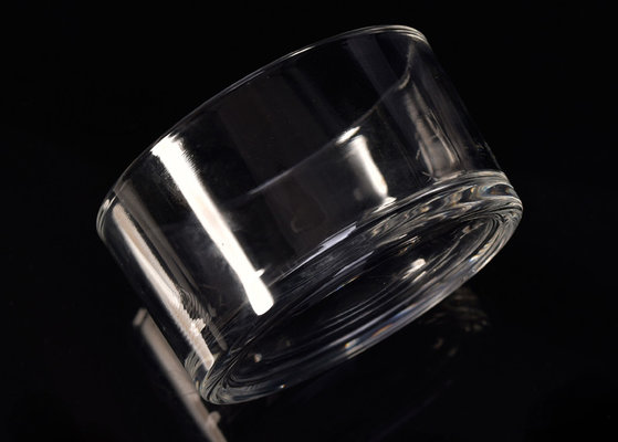 Clear Round glass tealight holders , Short glass candle jars 195ml Capacity
