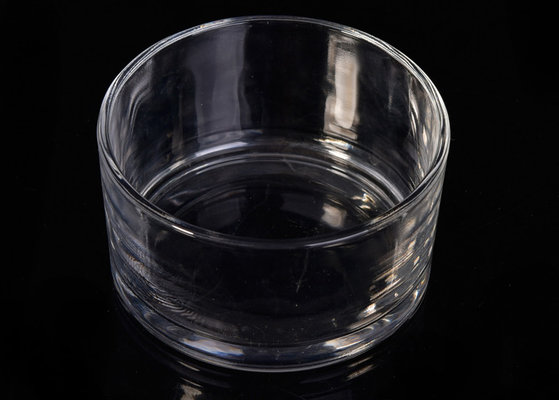 Clear Round glass tealight holders , Short glass candle jars 195ml Capacity