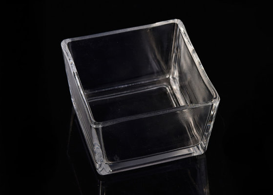 Clear Glass Candle Holder Square Short Glass Scented Soy Candle Making Jars