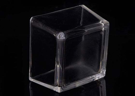 Clear Glass Candle Holder Square Short Glass Scented Soy Candle Making Jars