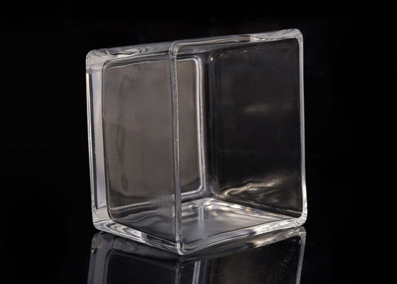 Clear Glass Candle Holder Square Short Glass Scented Soy Candle Making Jars