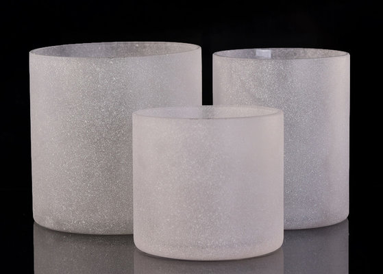 Popular Decorative Frosted Glass Candle Holder Three Different Size