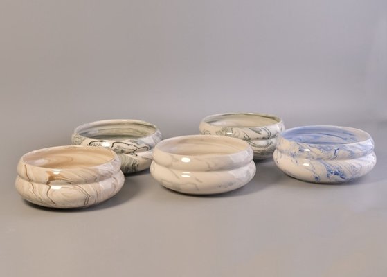 810Ml Marble Finish Ceramic Candle Vessel Home Decoration Calabash Design