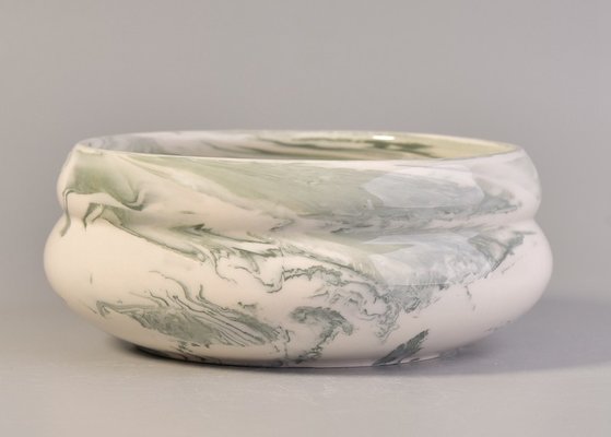 810Ml Marble Finish Ceramic Candle Vessel Home Decoration Calabash Design