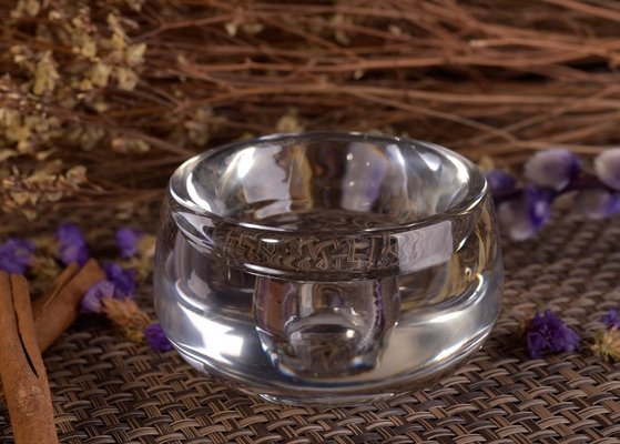 Round Glass Tealight Candle Holders , Clear Glass Candle Jars