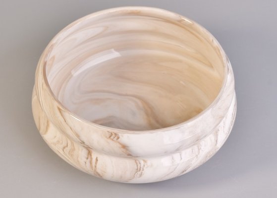Decorativte Luxury Marble Candle Holder , Ceramic Candle Vessels Bowl Shape