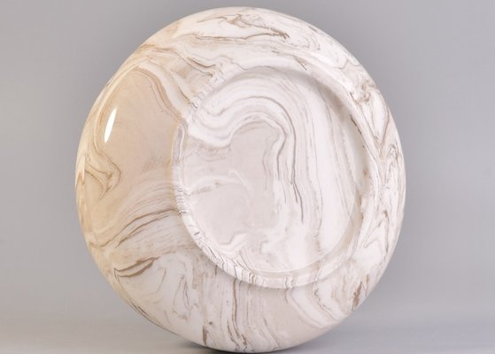 Decorativte Luxury Marble Candle Holder , Ceramic Candle Vessels Bowl Shape