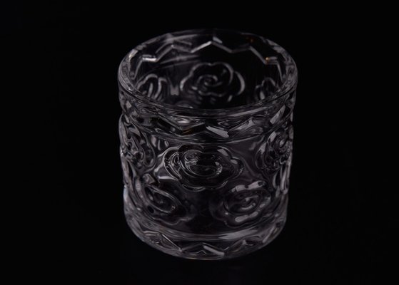 Flower Debossed Votive decorative glass candle holder OEM / ODM Machine Made
