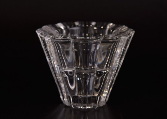 V Shaped Mini High White Glass Tea Light Holders , Glass Candlestick Holders