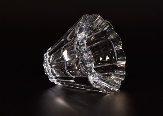 V Shaped Mini High White Glass Tea Light Holders , Glass Candlestick Holders