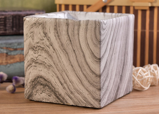 Craft Water Transfer Marble Square Concrete Candle Jars Planting Containers