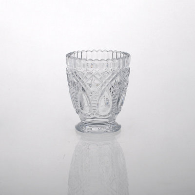 OEM Custom Embossed Patent Glass Candle Holders For Decoration