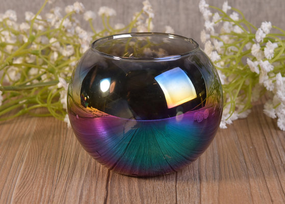 Transparent Thick Clear Glass Candle Holders Set With Nailed Pattern