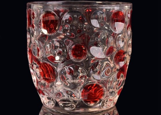 Home Decor Glass Candlestick Holders , Hobnail Dots Emboss Glass Candle Jar